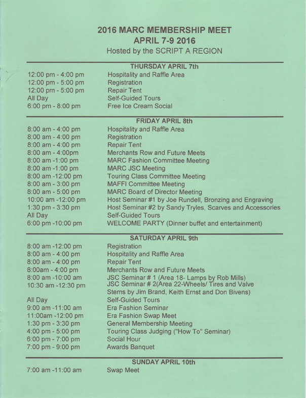 2016 MARC Membership Meet – Model A Restorers Club